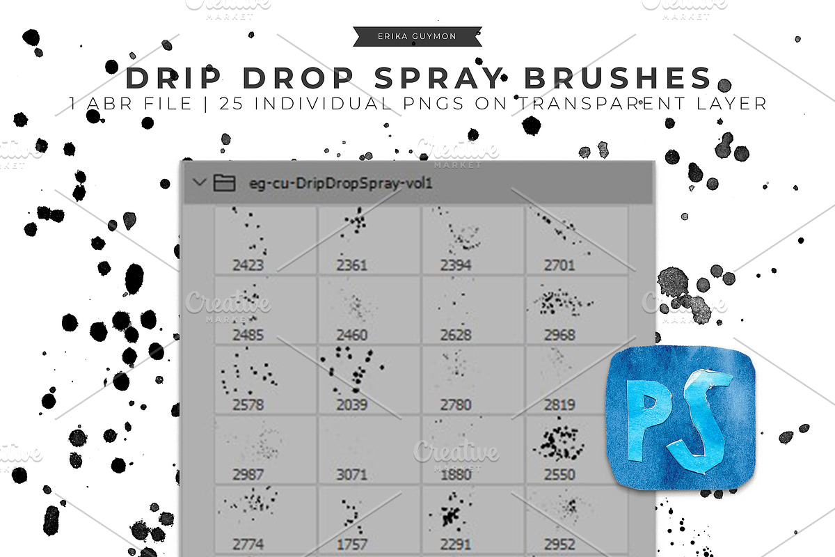 Photoshop Drip Drop Spray Brushes