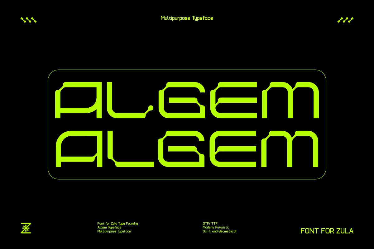 Algem - Futuristic Display Font, a Symbol Font by Font For Zula™
