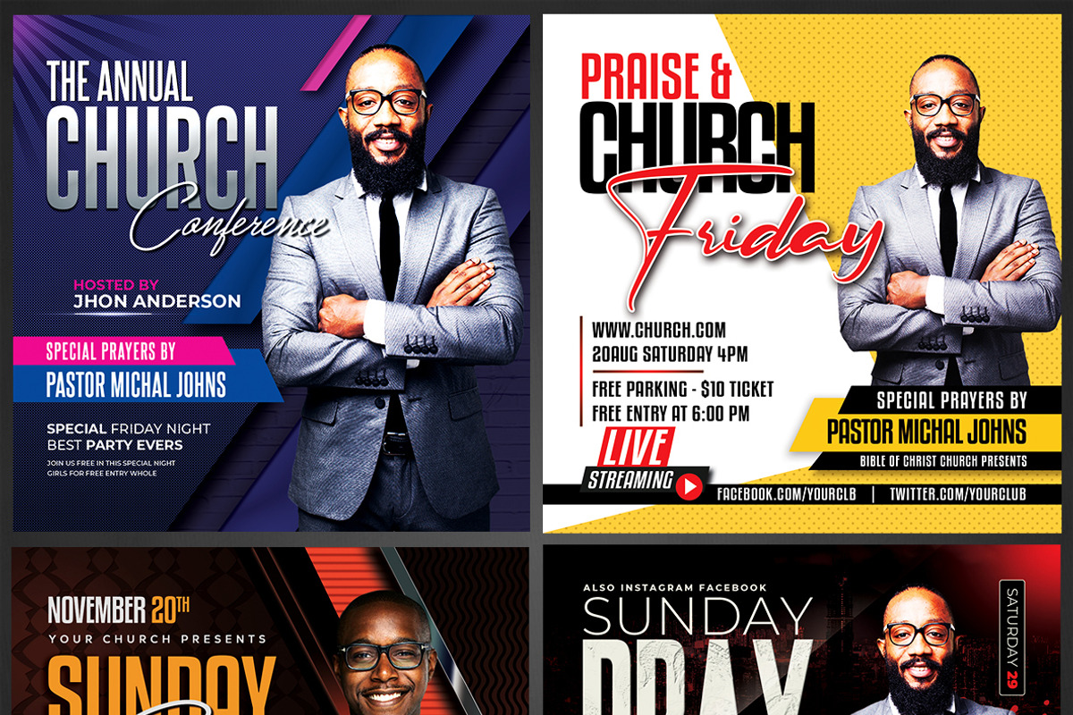 Church Flyers Bundle, a Flyer Template by AfzaalGraphics