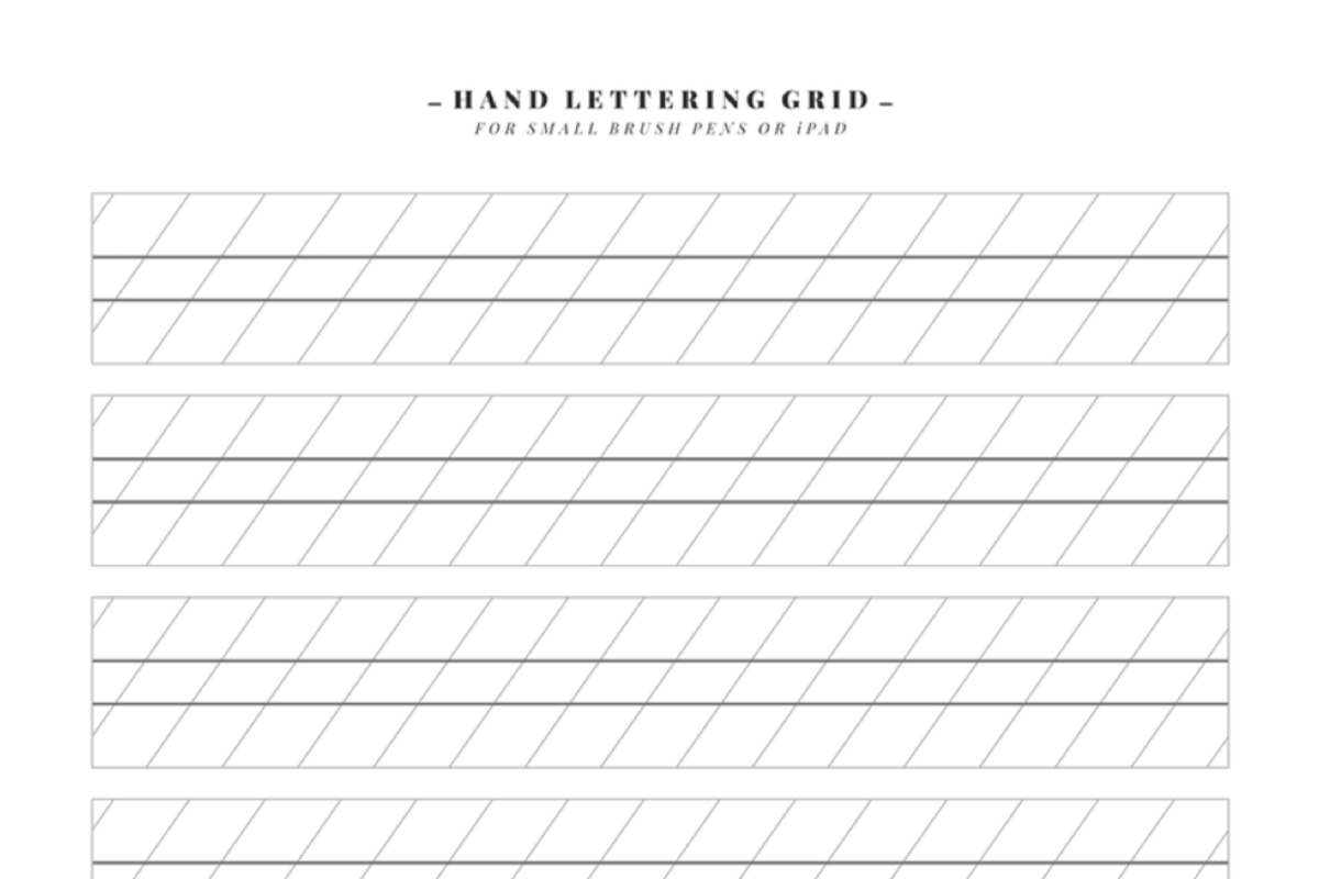 Hand Lettering Grid for Brush Pens, a Stationery Template by Yolo Berlin