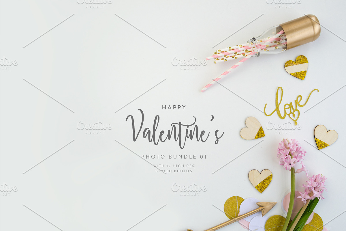 Valentine's Styled Photo Bundle 01, a Product Mockup by GT Studio