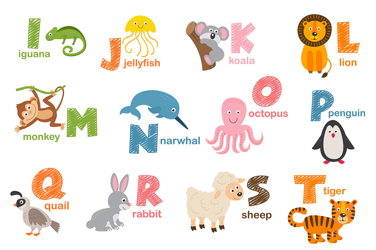 alphabet with animals, an Animal Illustration by NataKa