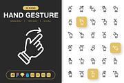 Hand Gesture Icons, an Outline Icon by Spacepixel Creative