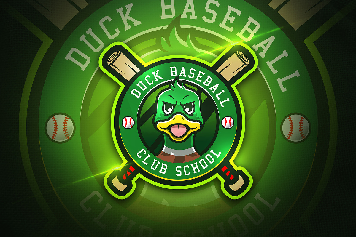 Duck Baseball - Mascot & Esport logo, a Branding & Logo Template by AQR ...
