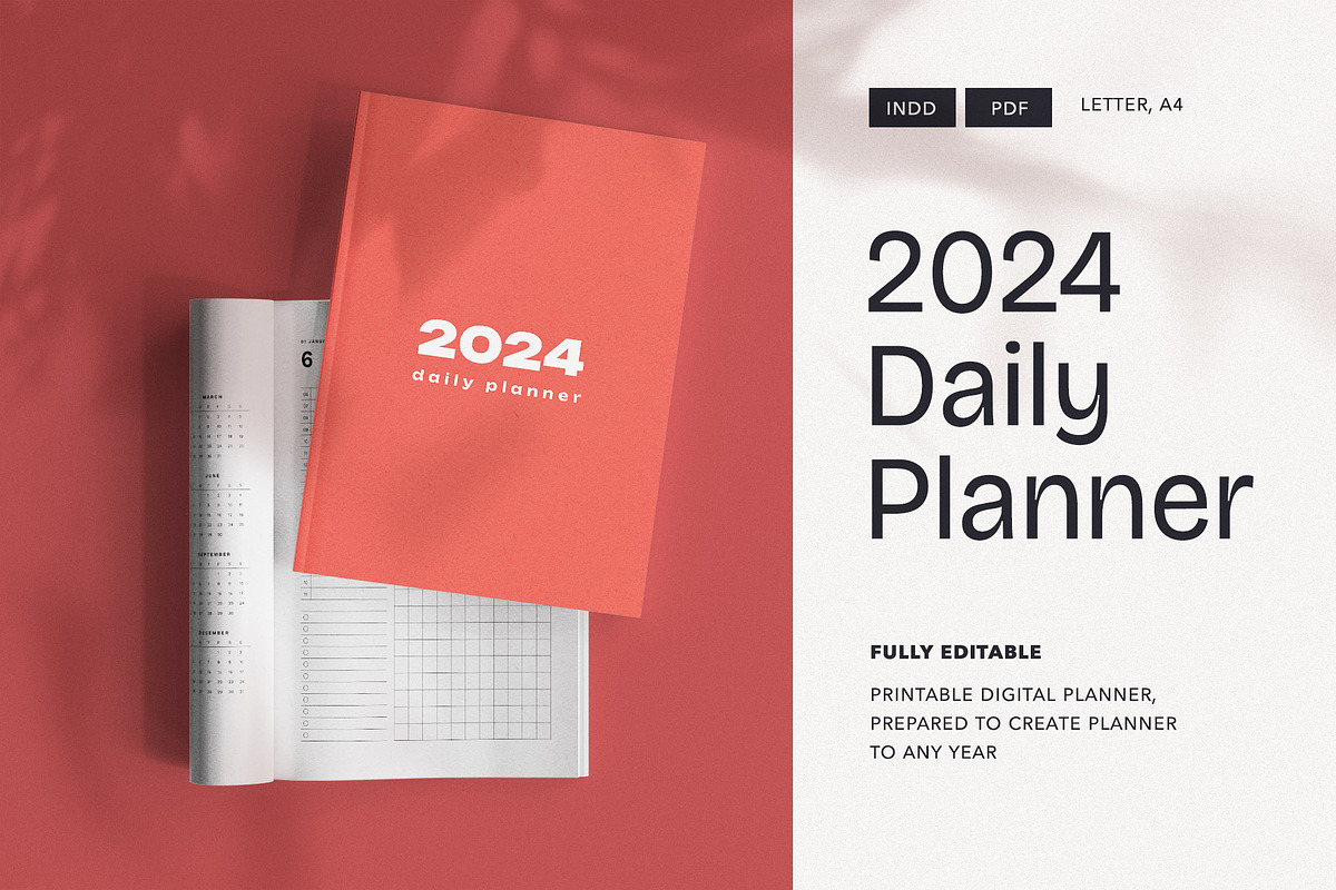 2024 Daily Dated Planner, a Stationery Template by PickMimi