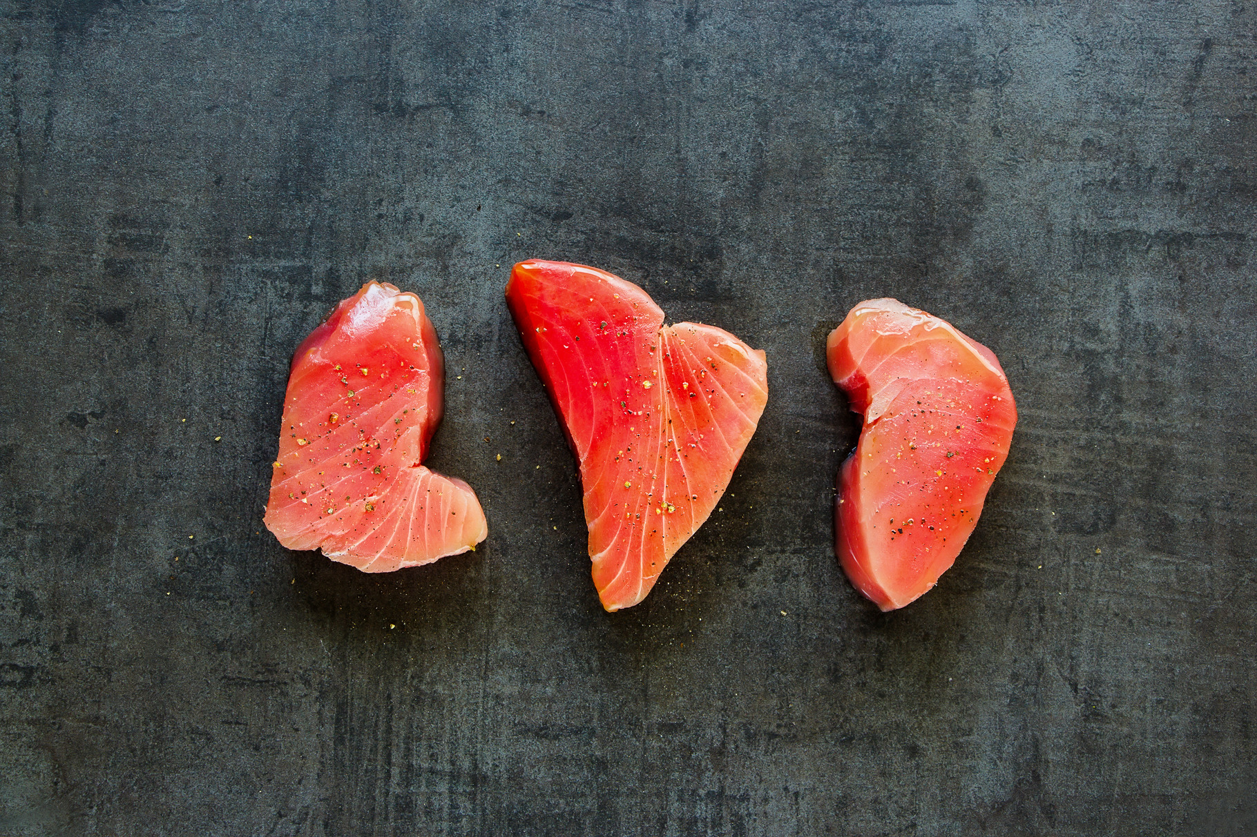 Tuna fish steaks featuring flat, tuna, and assortment, a Food & Drink ...