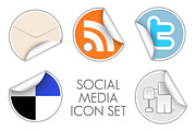 Social Media Icon set - round stickers, a Templates & Theme by Orson