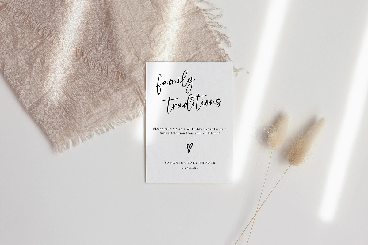Family Tradition Sign and Card, a Card Template by LucaTheme