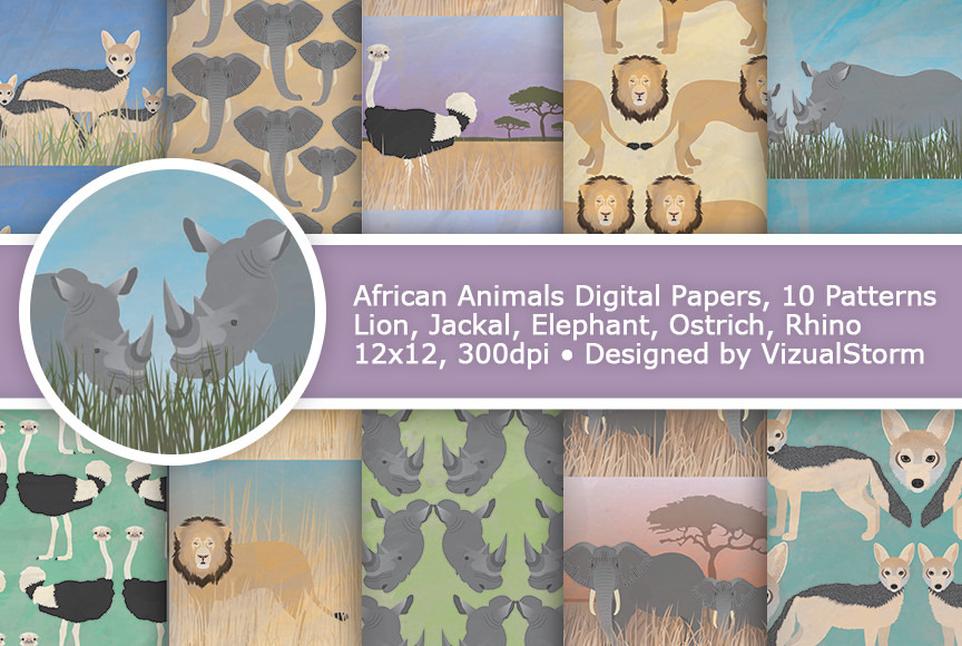 African Animal Patterns, a Pattern Graphic by VizualStorm