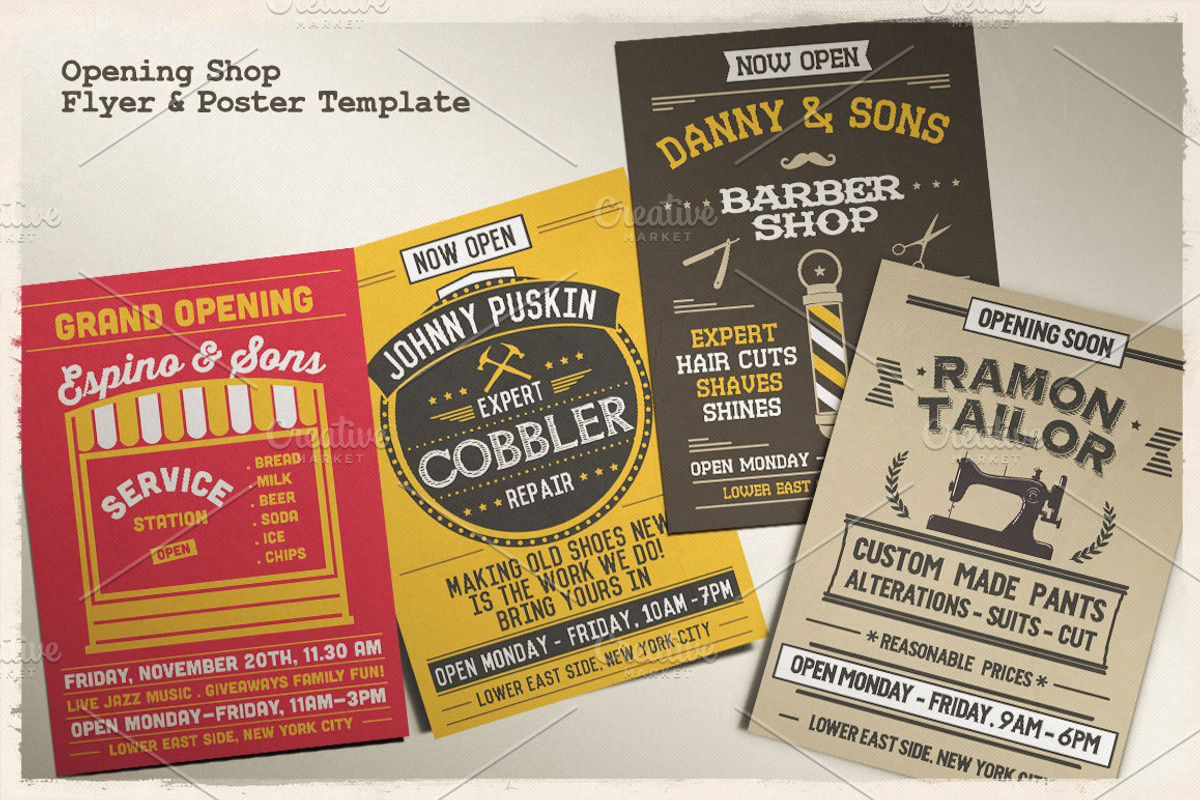 Opening Shop Flyer & Poster Template, a Flyer Template by The Design ...