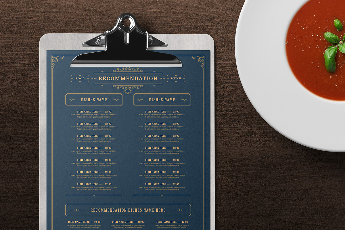 Restaurant Menu Template and Logo, a Flyer Template by Vasya Kobelev