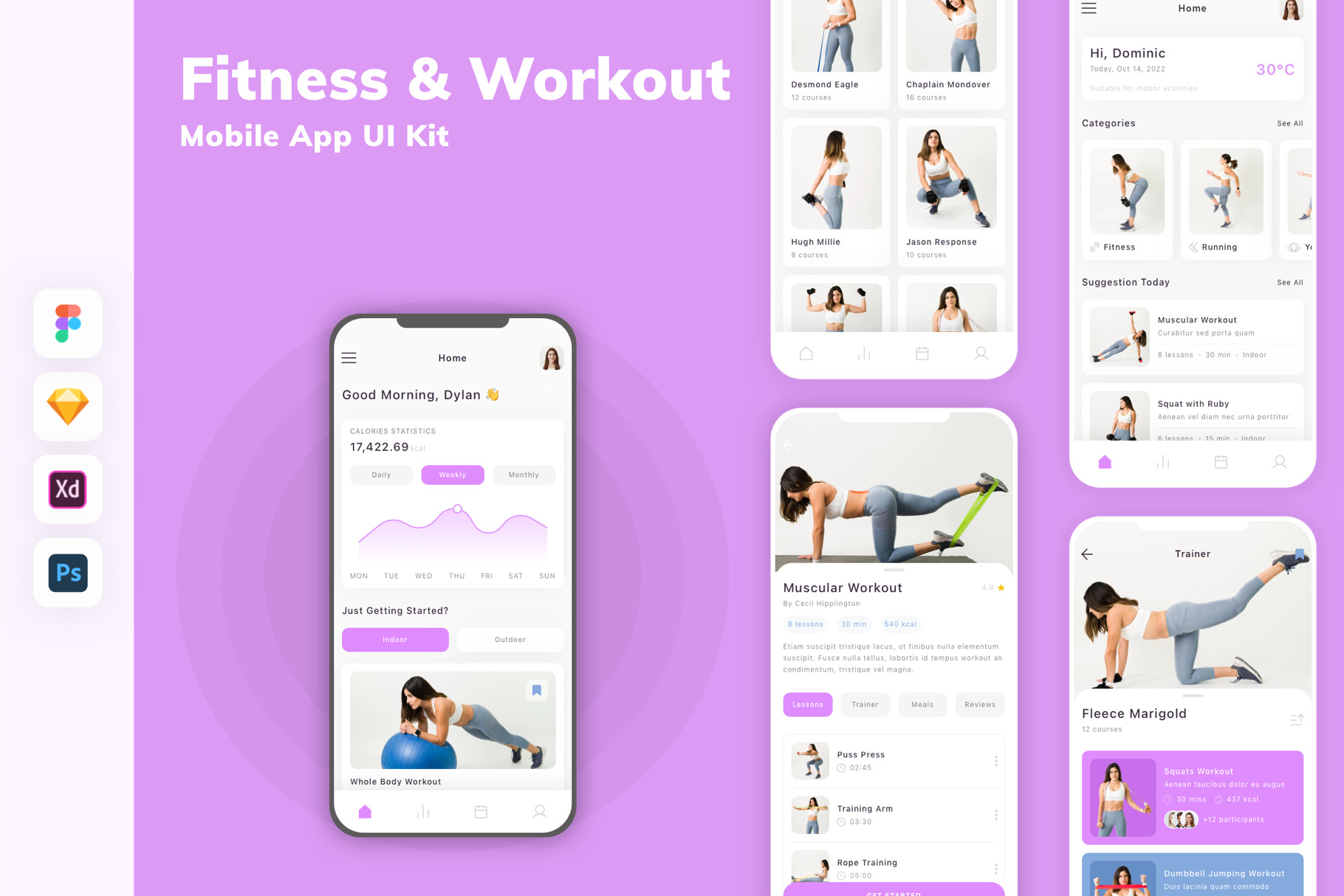 Fitness & Workout Mobile App UI Kit, an UI Kit Template by uicube