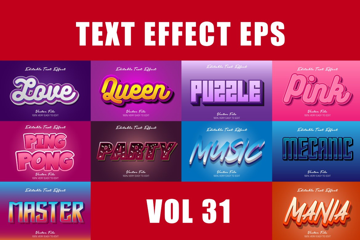 Editable Eps Text Effect Vol 31