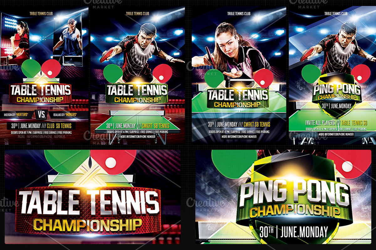 Table Tennis Flyer Template, a Flyer Template by Basez Flyers