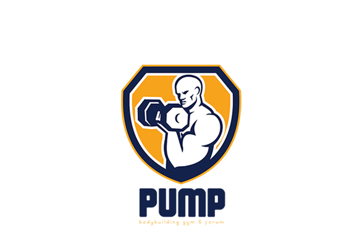 Pump Bodybuilding Gym Logo, a Branding & Logo Template by patrimonio