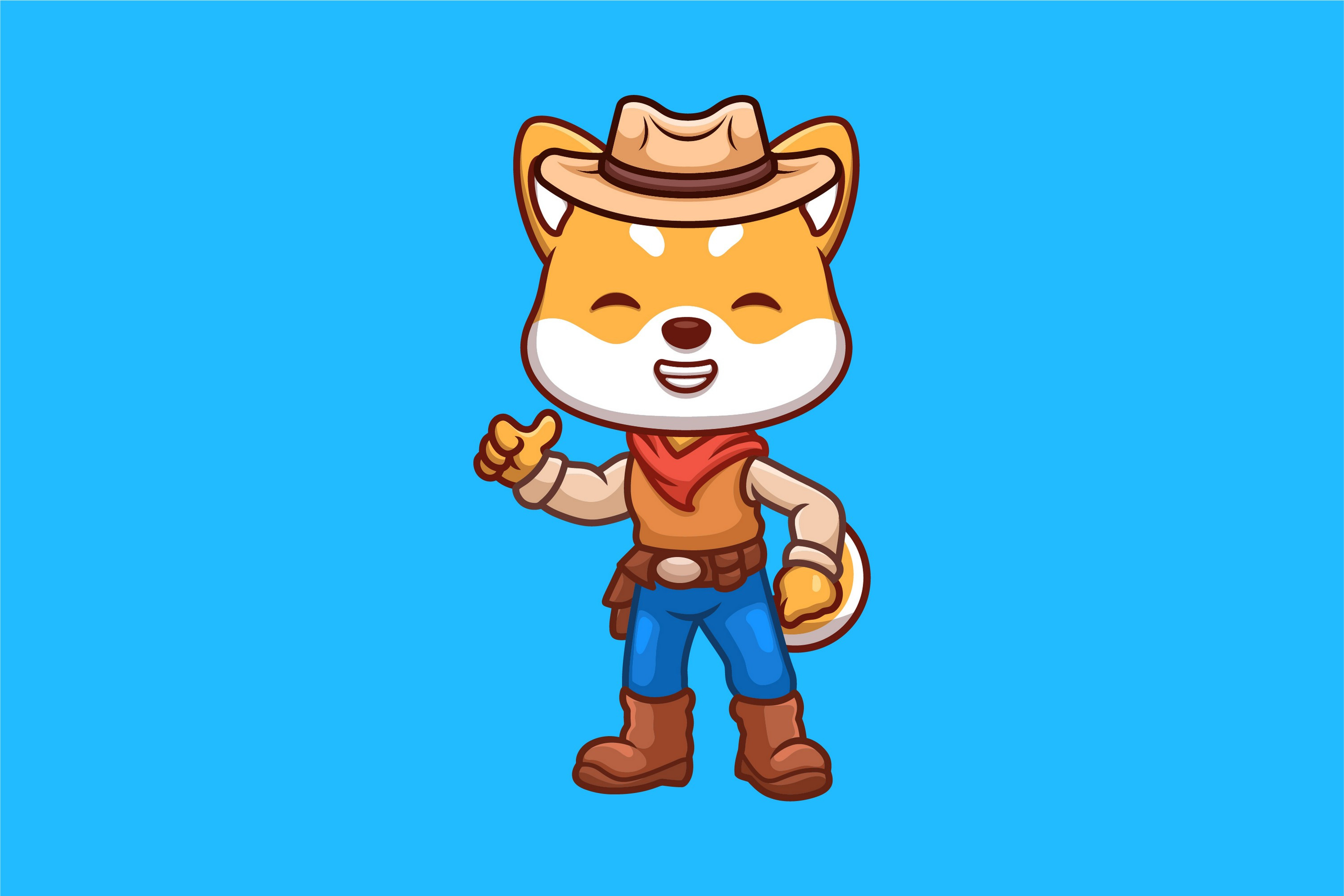 Cowboy Shiba Inu Cute Cartoon | Animal Illustrations ~ Creative Market