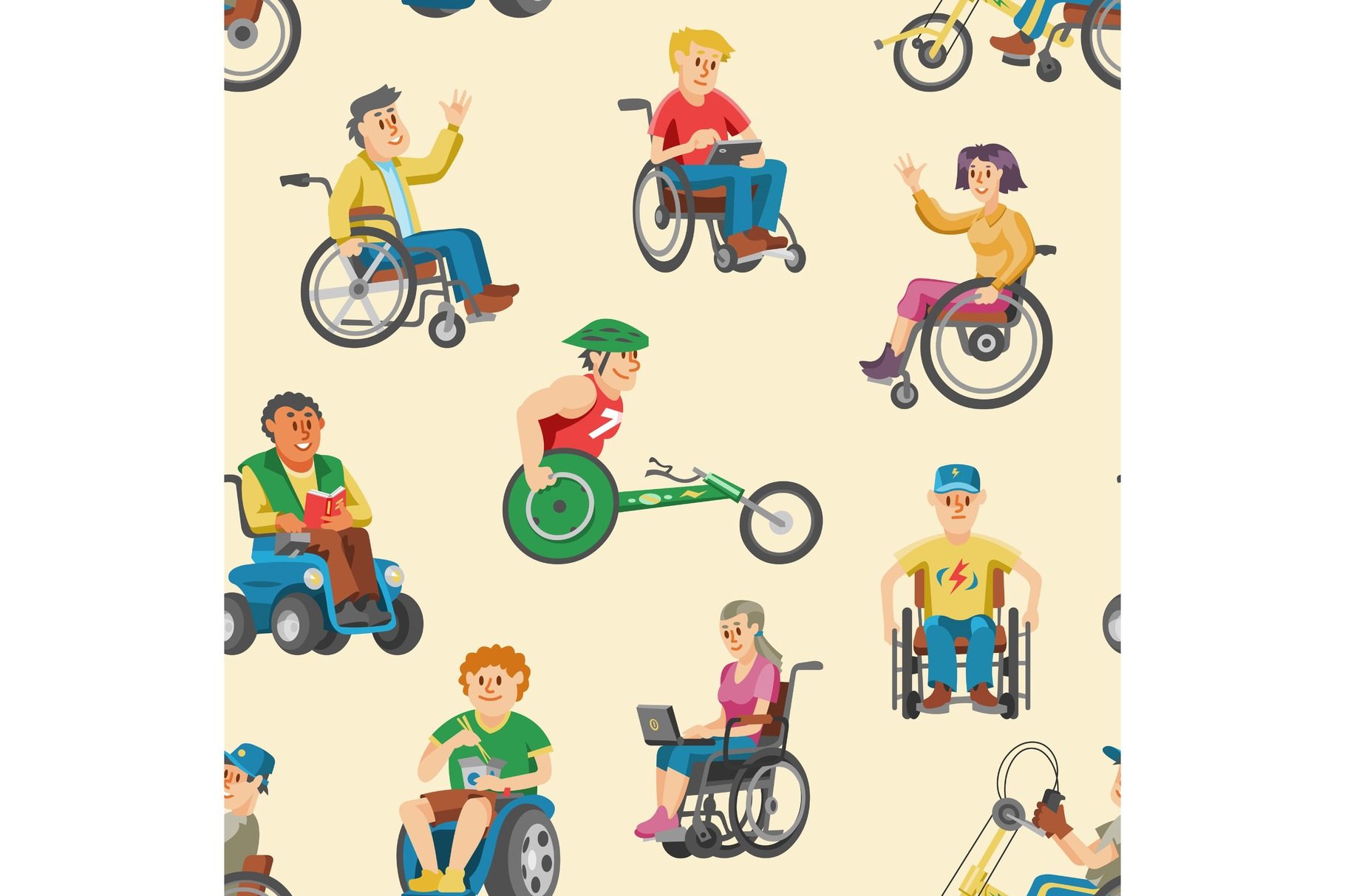 Disabled people in wheelchair vector, a Person Photo by RocketArt ...