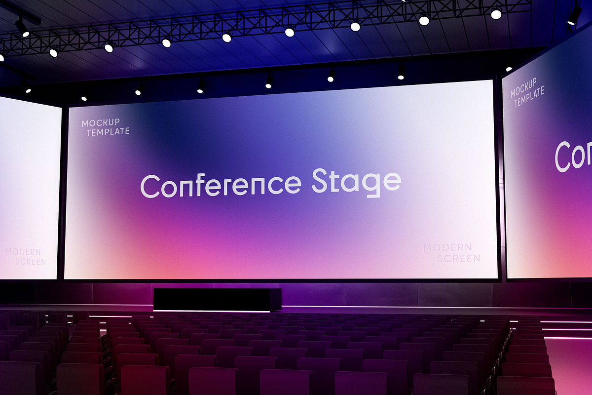 Conference Stage Screen Mockup, an Advertising Mockup by Design Squad
