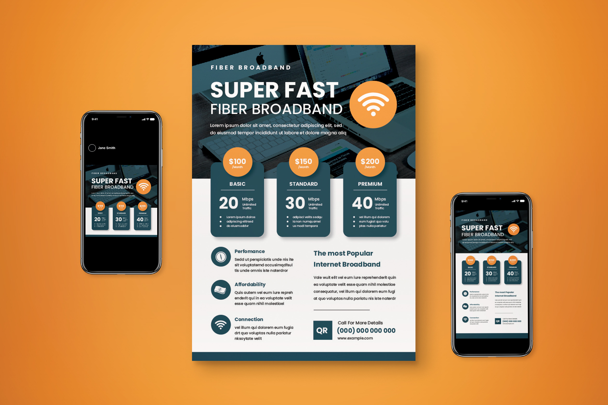 Internet Broadband Flyer Set, a Flyer Template by graphicook