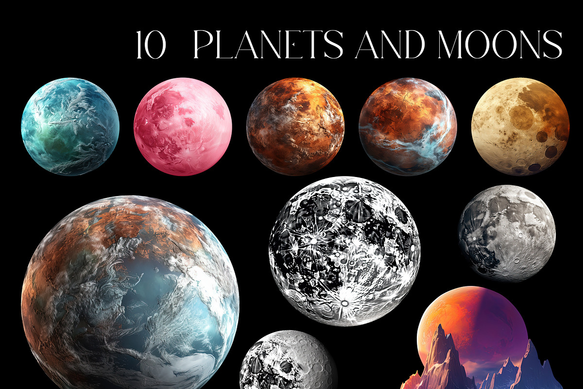 Landscape collage creator kit, an Object Graphic by Polli Deeva