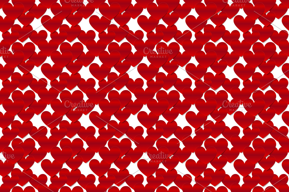 10 paper hearts seamless patterns, a Pattern Graphic by Art of Sun