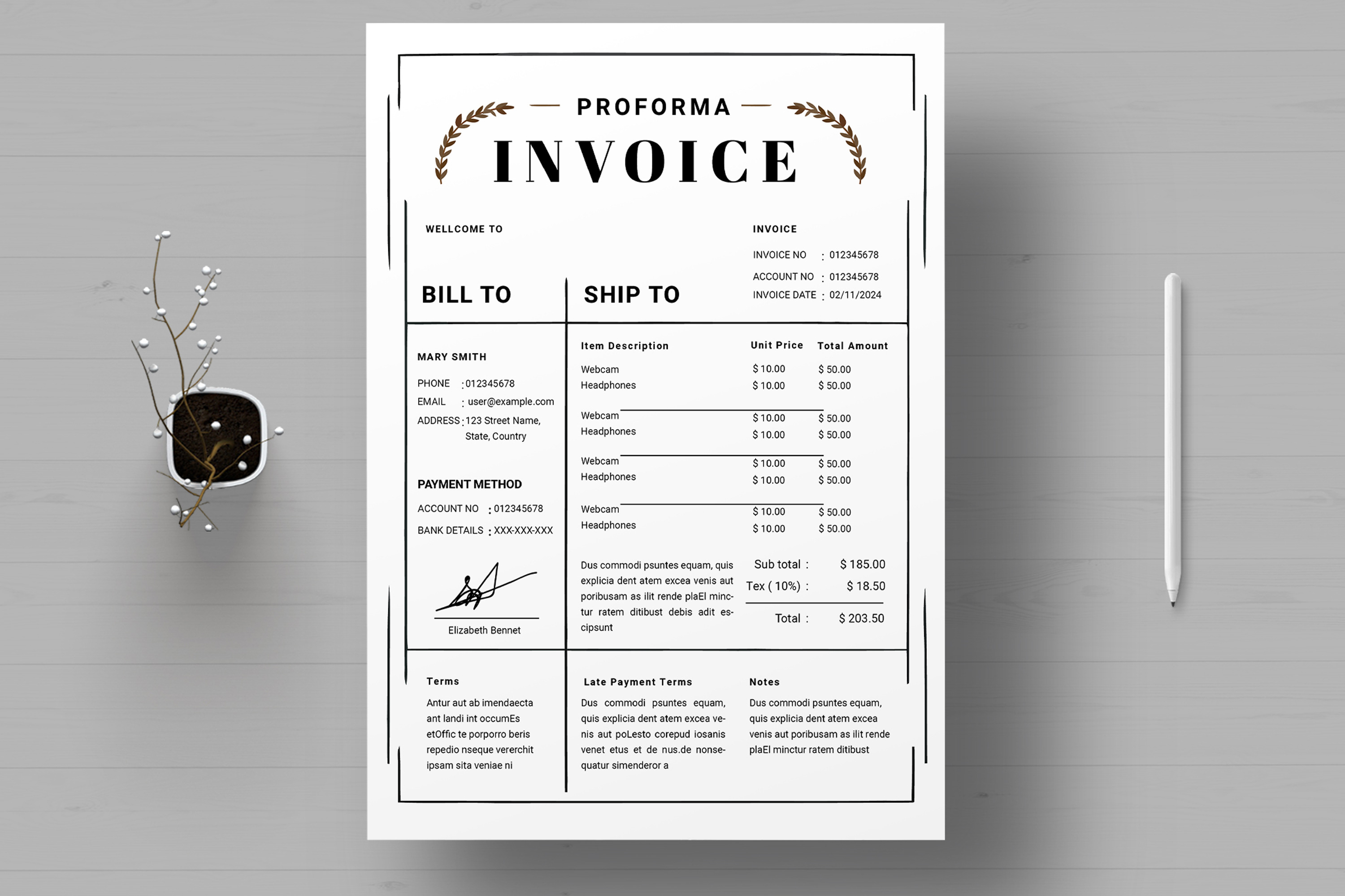 Proforma Invoice Template