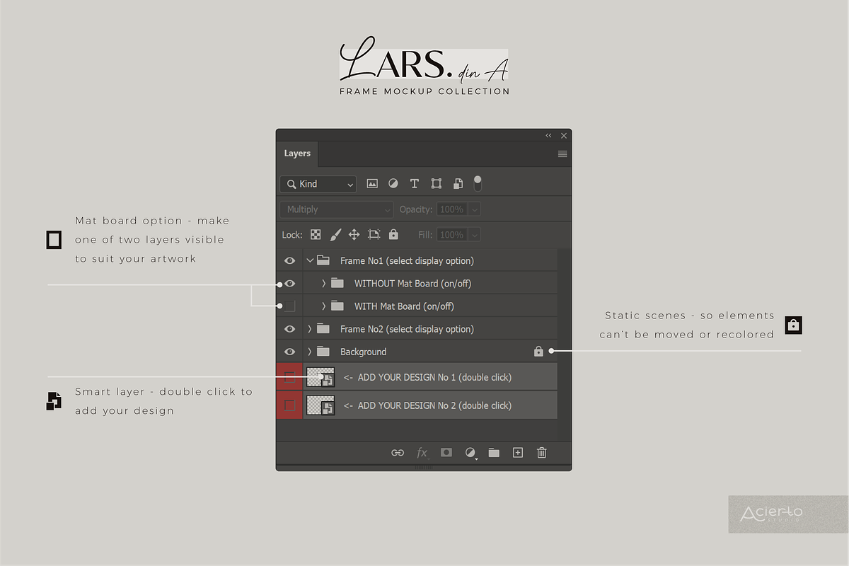 LARS Din A | Frame Mockup Collection, a Product Mockup by Acierto ...