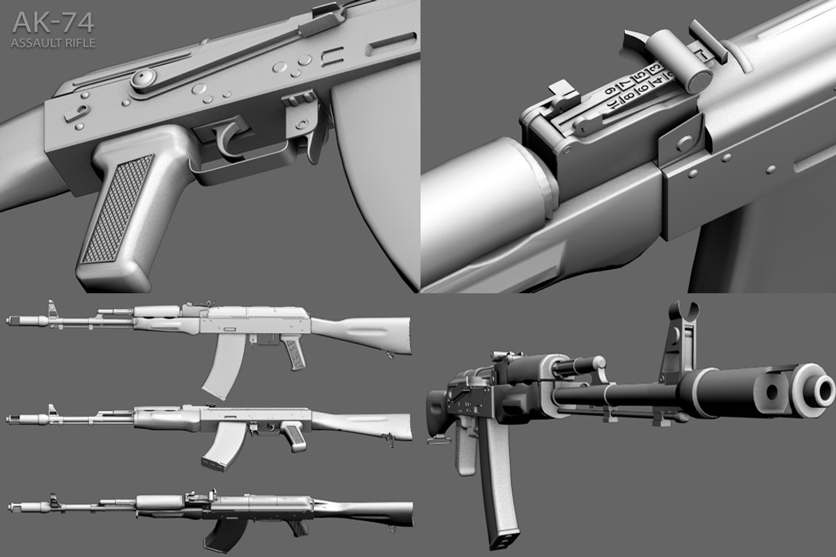 AK-74 Assault Rifle Model, an Object 3D Model by Beatheart Creative Studio
