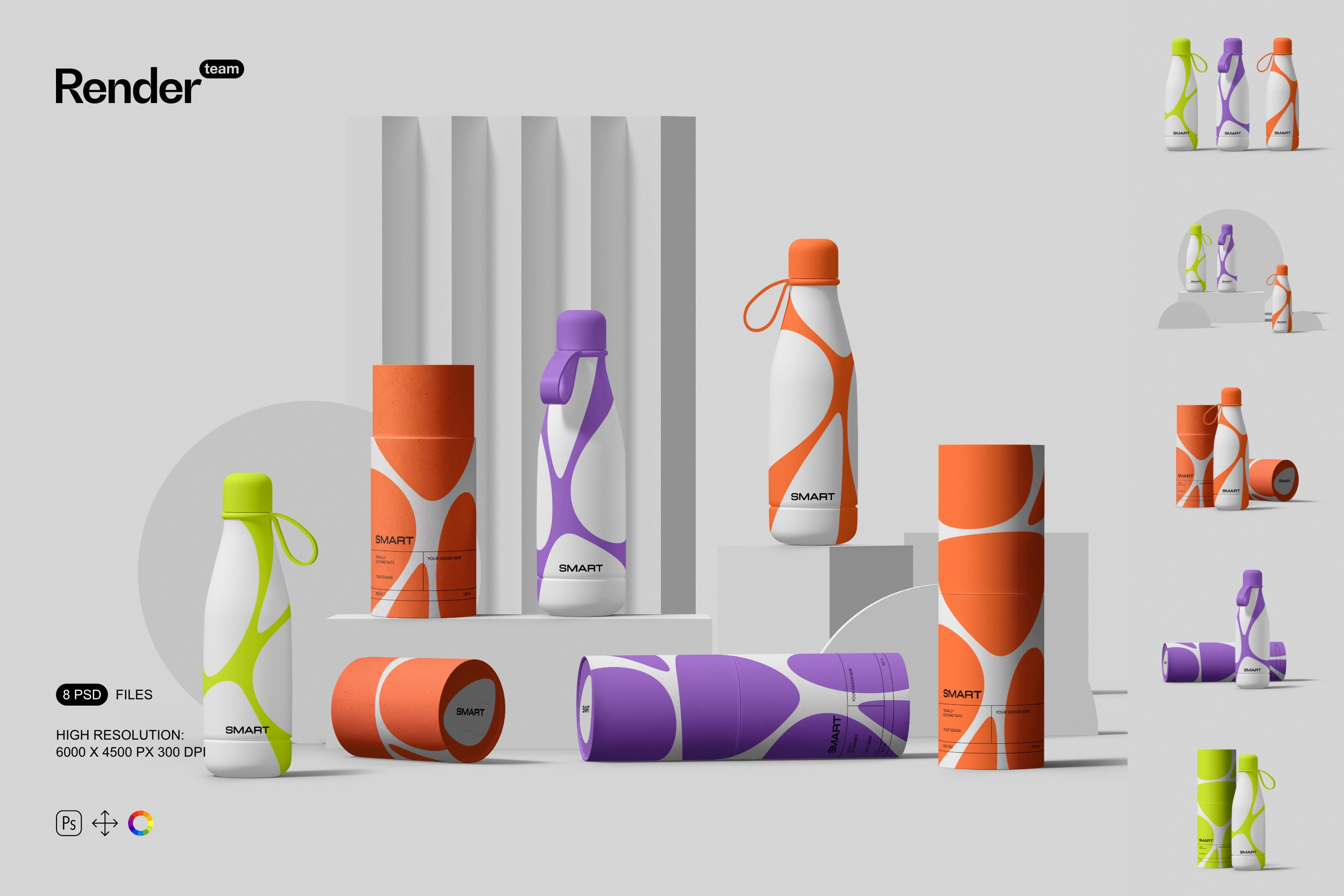 Tube and Bottle Mockup Set (8 PSD)