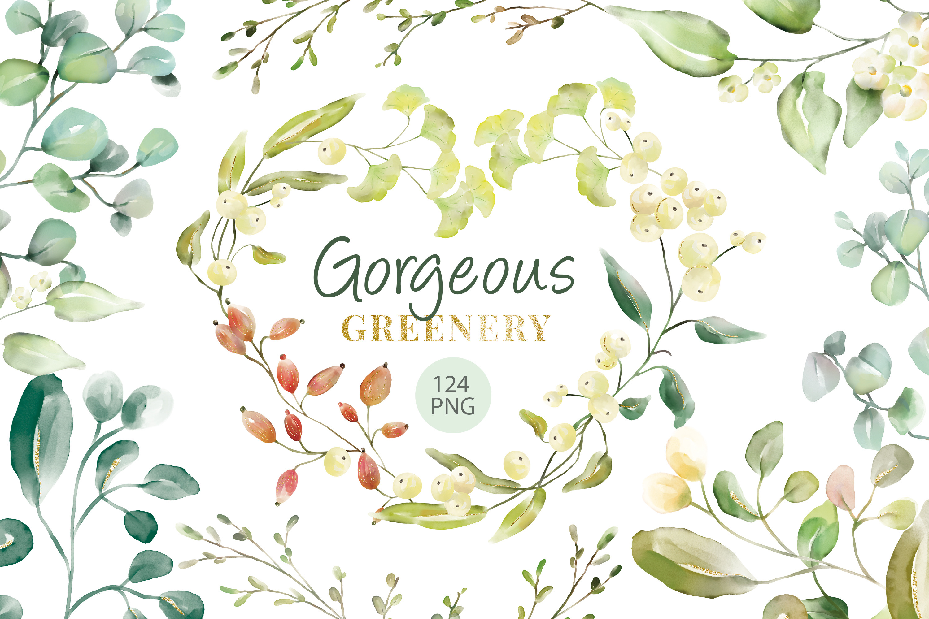 Watercolor Illustration Greenery DIY