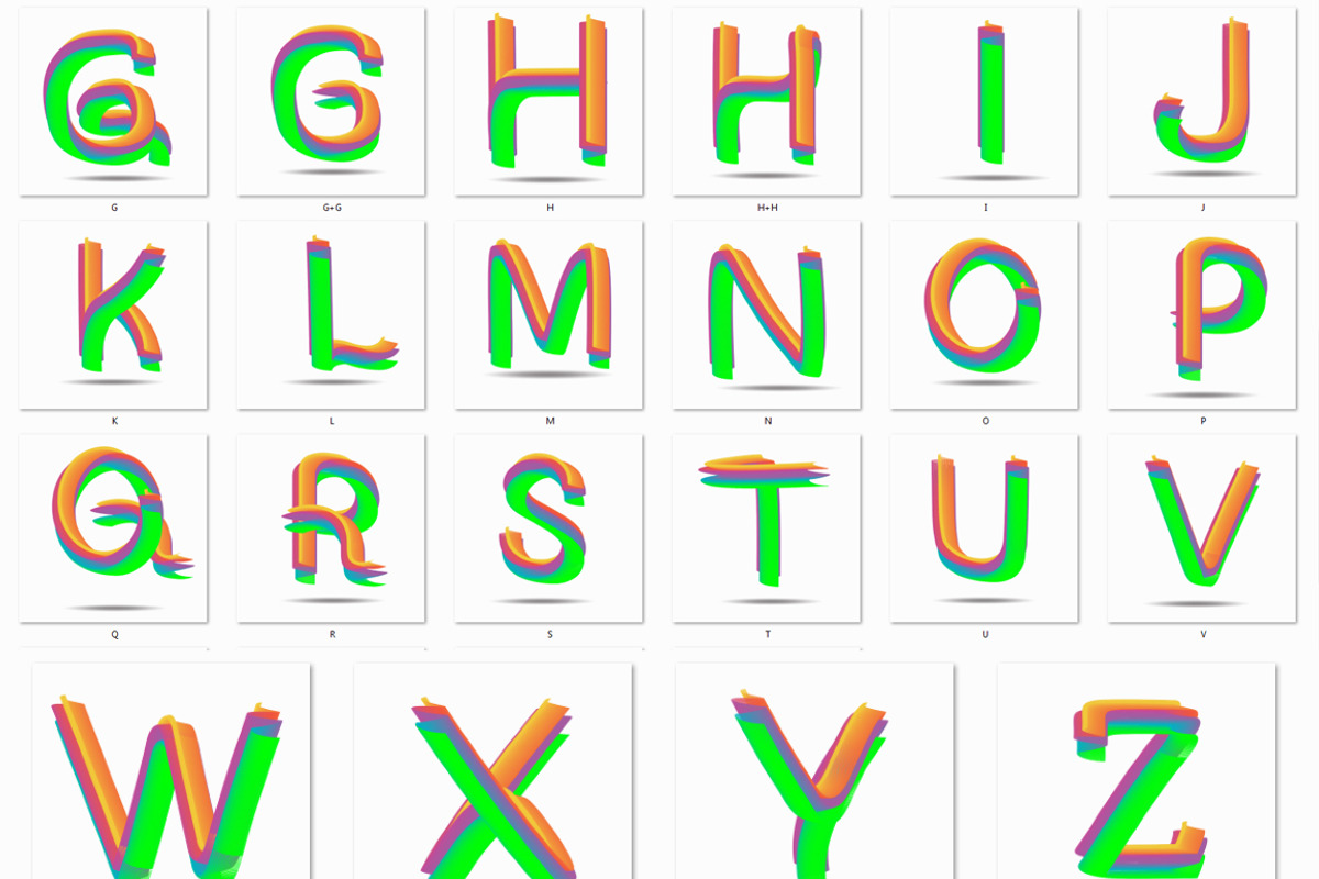 3D Colorful Font, a Serif Font by MRI STUDIO