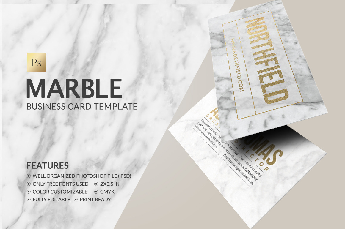 Marble Business Card, a Business Card Template by Marvel | Creative Market