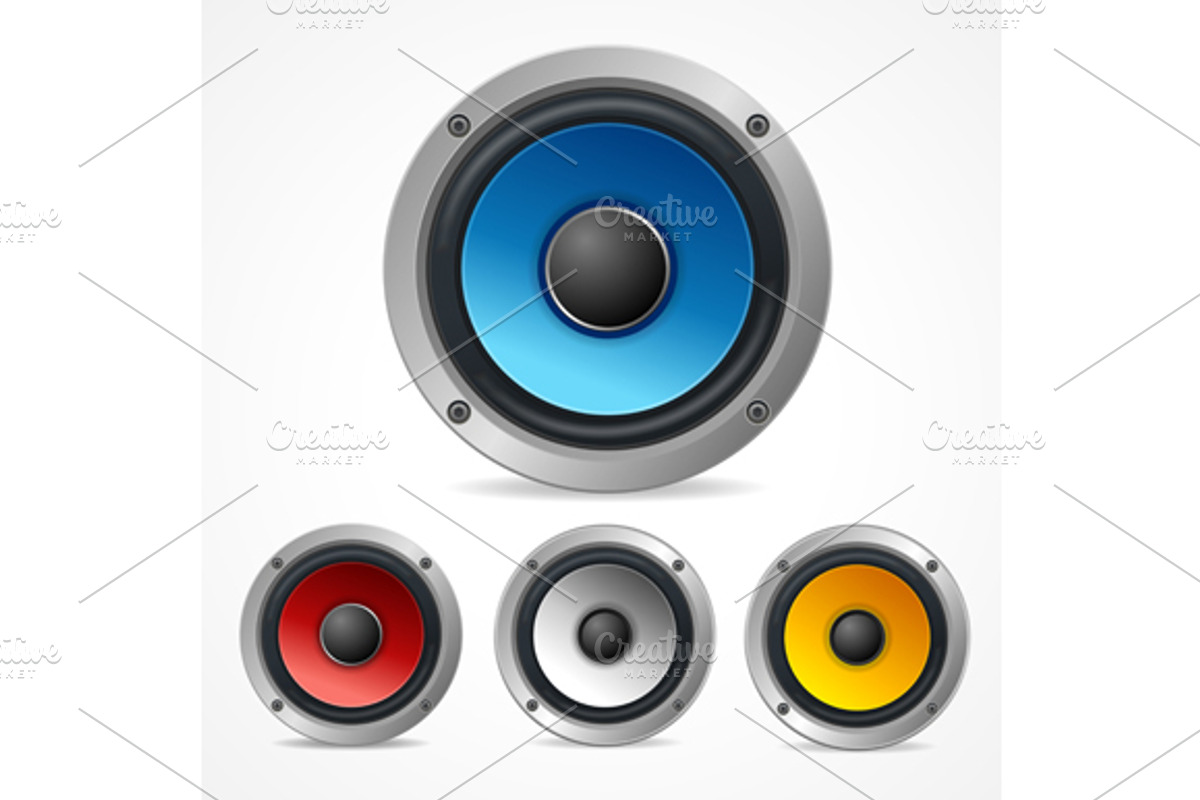 Vector Audio Speaker Set, an Object Graphic by Vector and Templates