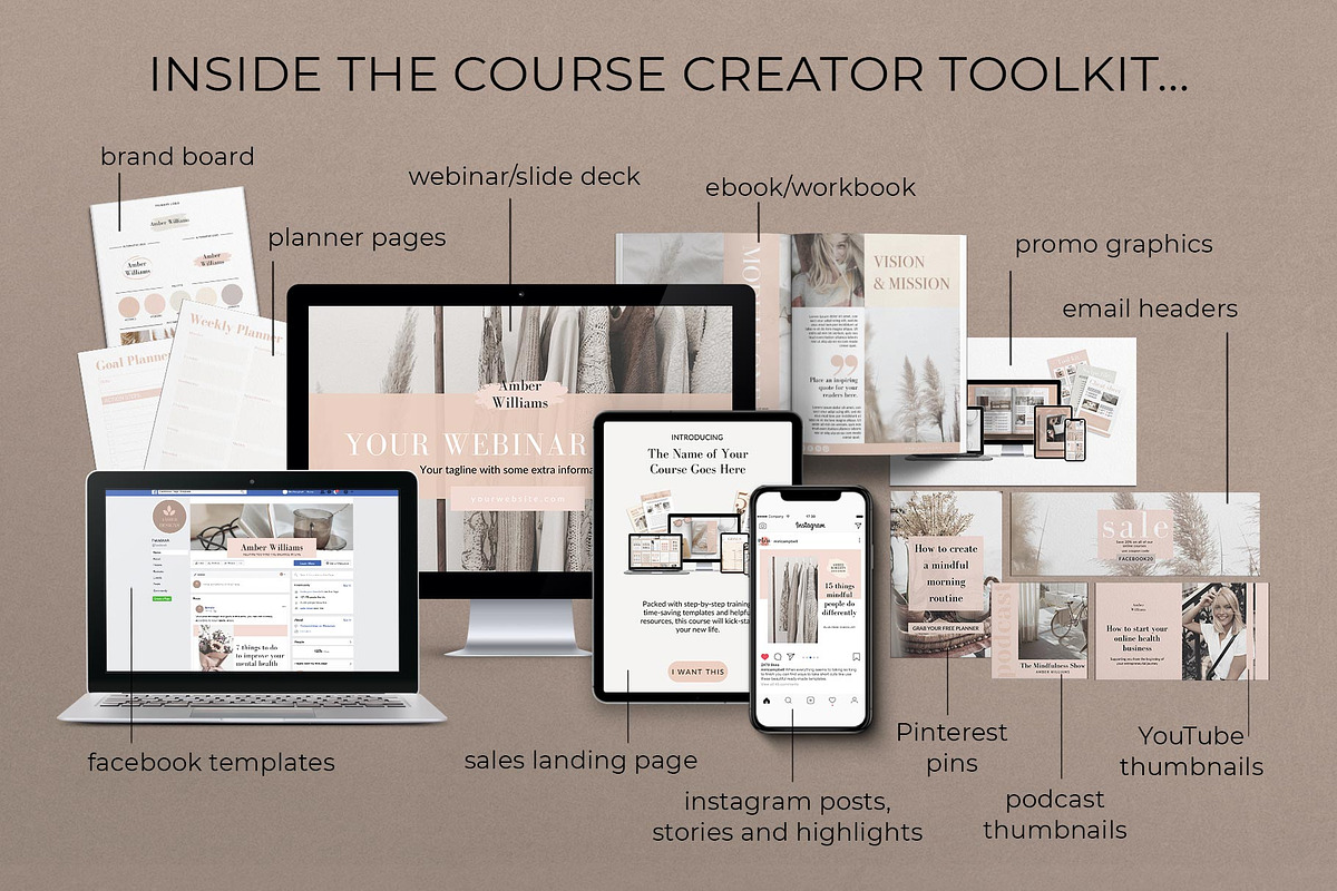 Canva Course Creator Template Bundle