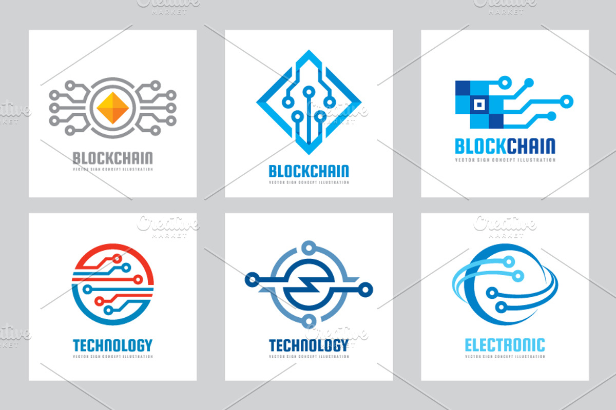 Computer Technology Vector Logo Set, a Branding & Logo Template by ...