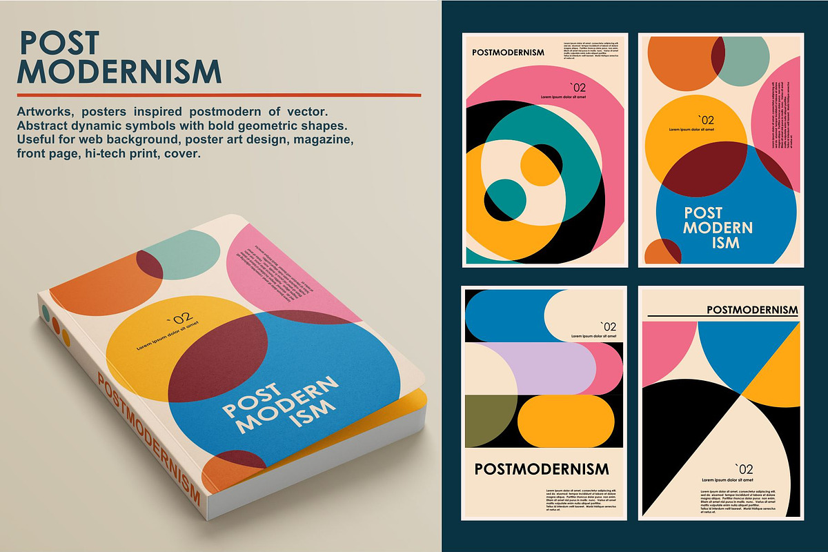 Artworks posters inspired postmodern, a Decorative Illustration by Pgmart