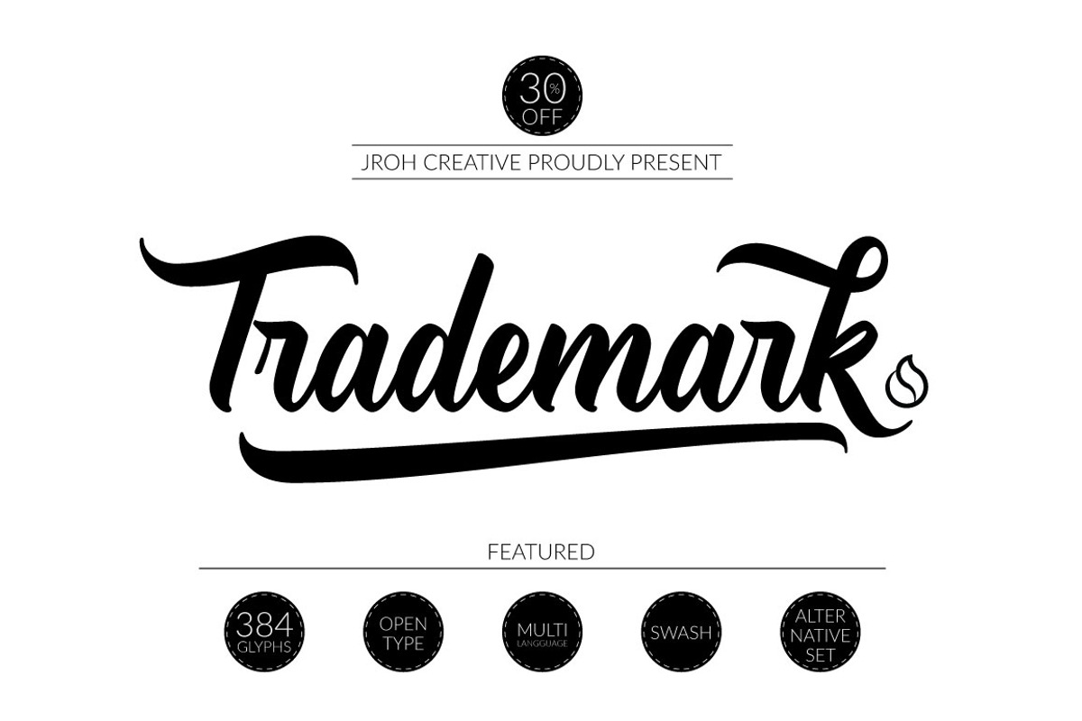 Trademark, a Script Font by JROH Creative
