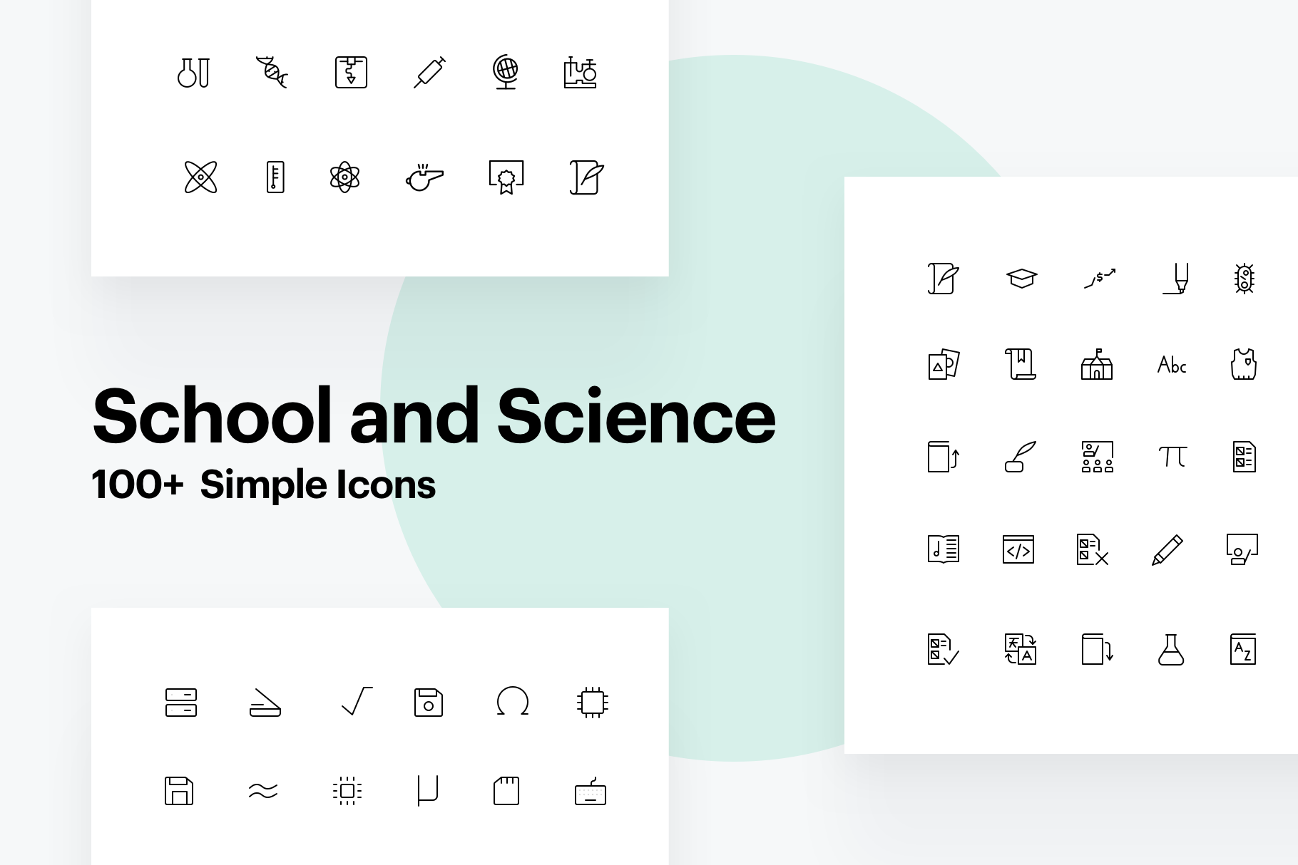 100+ School & Science Icons, an Outline Icon by Fantastic Greg