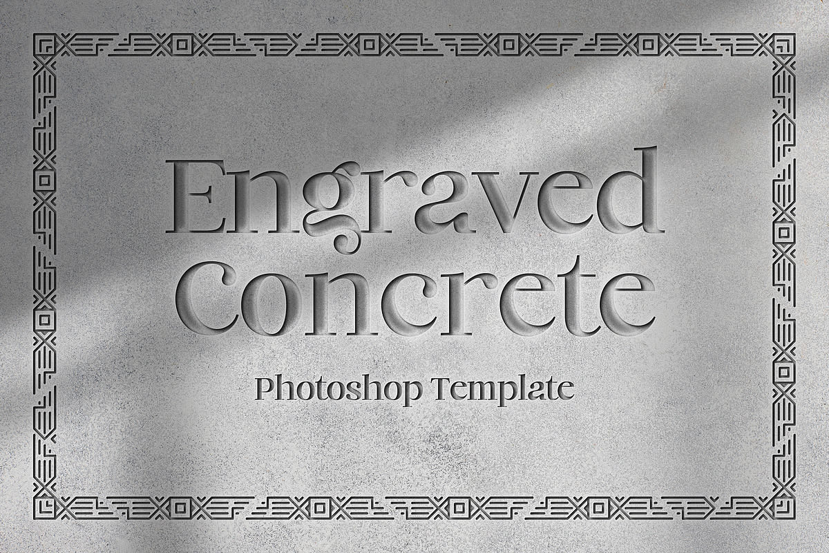 Engraved Concrete Template, a Layer Style Add-On by Andrew Skoch Design