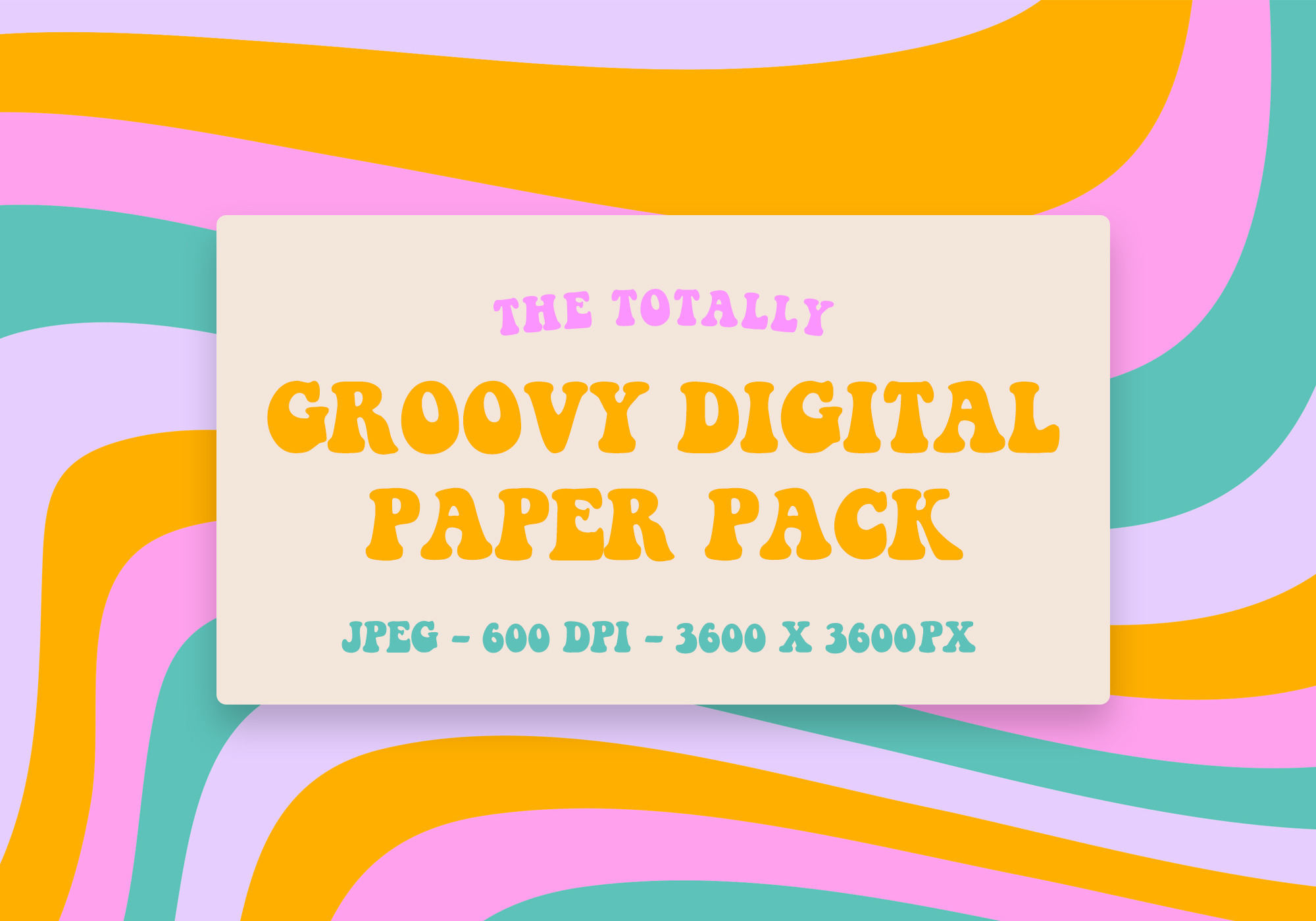Totally Groovy Digital Paper Pack, a Pattern Graphic by KJP Designs