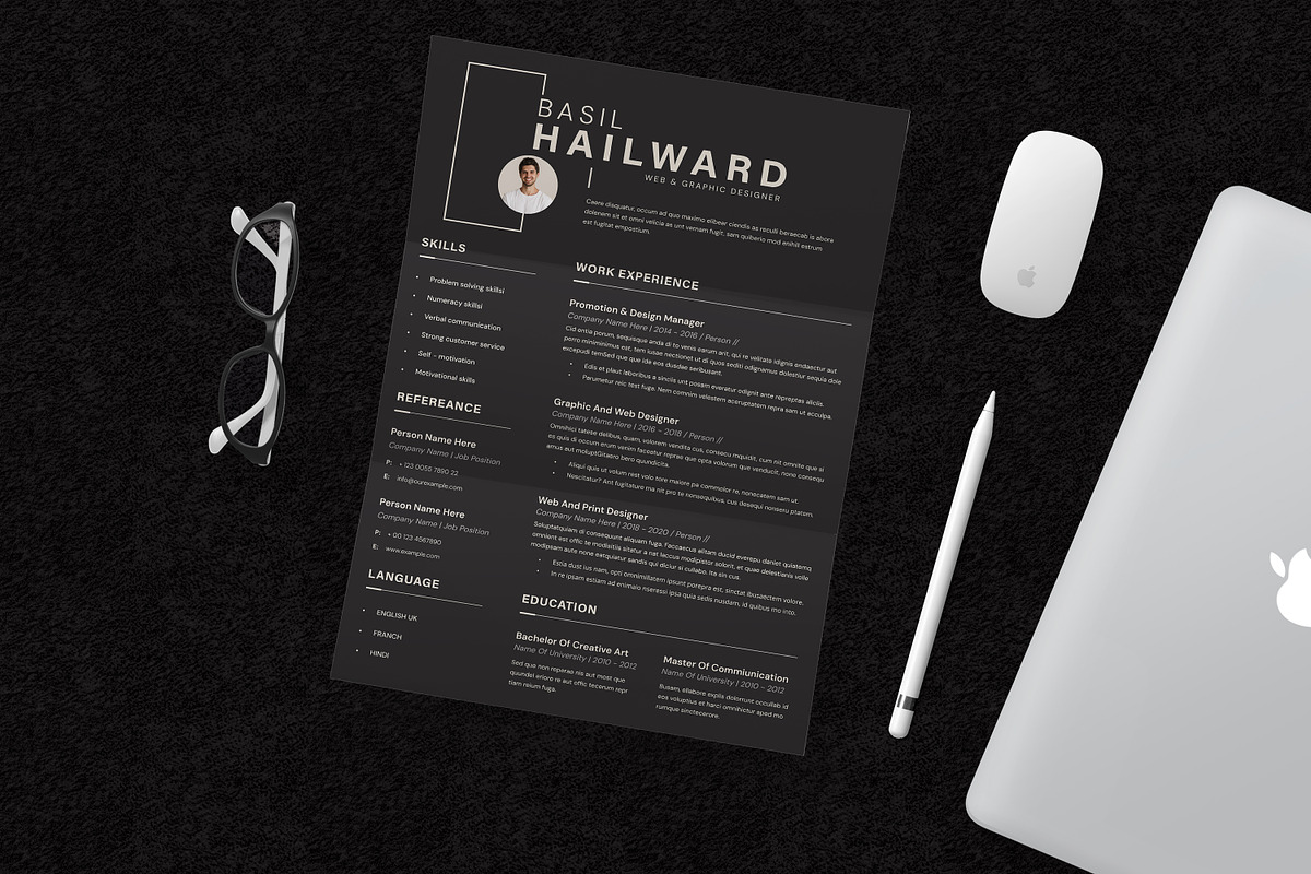 Corporate CV Template, a Resume Template by Creatiya Type