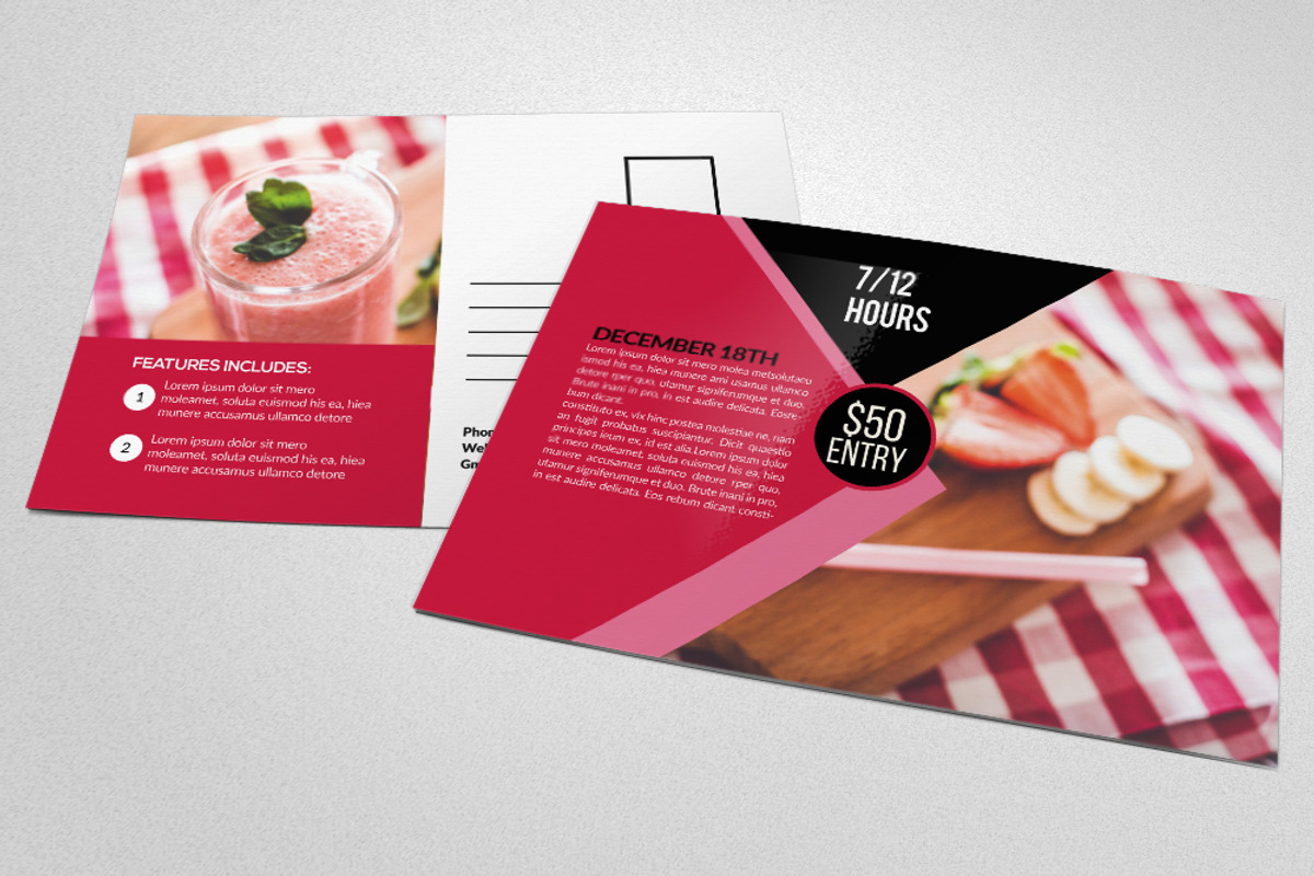 Food Love Resturants Postcard, a Card Template by Business Flyers ...