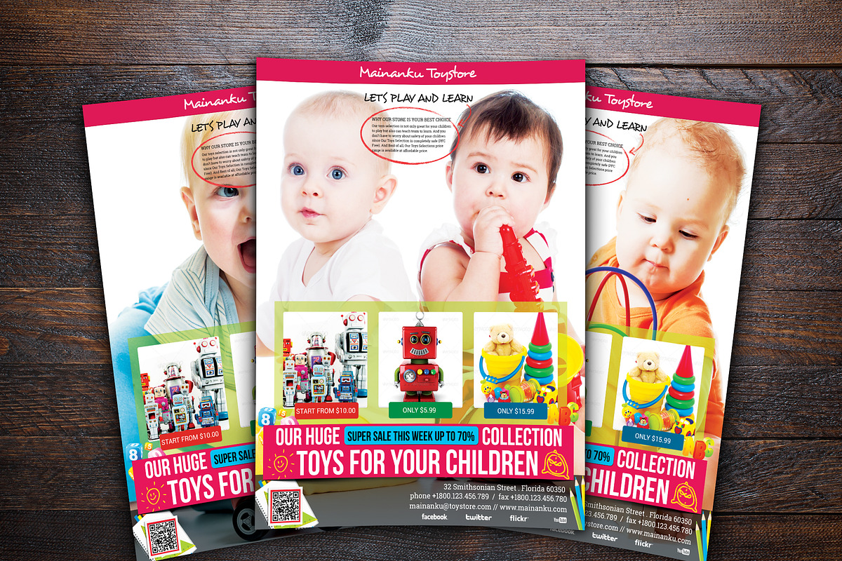 Toy Store Advertising Flyer, a Flyer Template by Design Addict