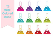 Science Beaker Icons, Clipart Vector, an Education Illustration by ...