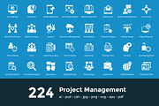 224 Project Managment Vector Icons, a Solid Icon by Vectors Market