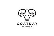 line head goat pygmy logo symbol icon