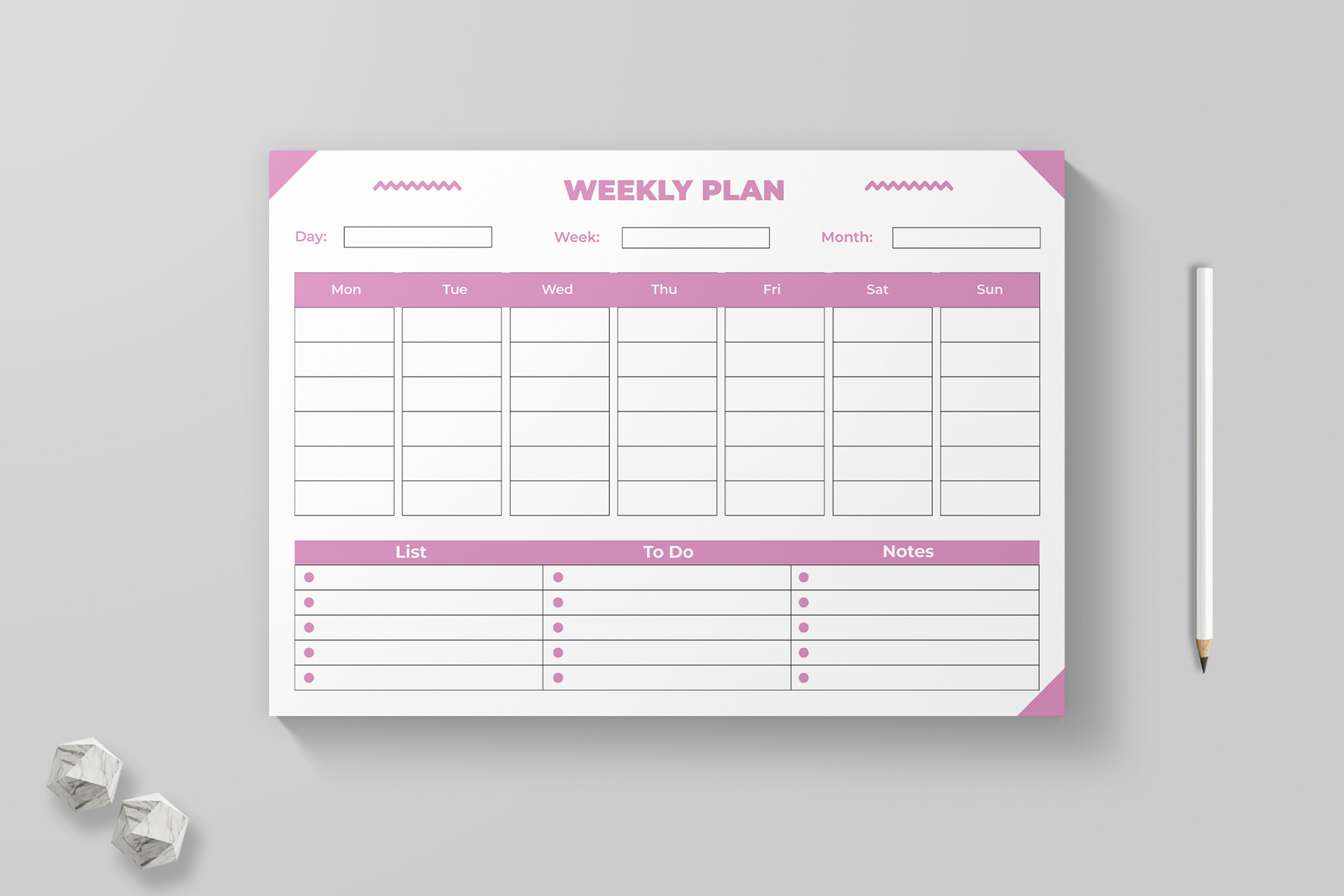 Clean Weekly Planner Layout | Creative Market