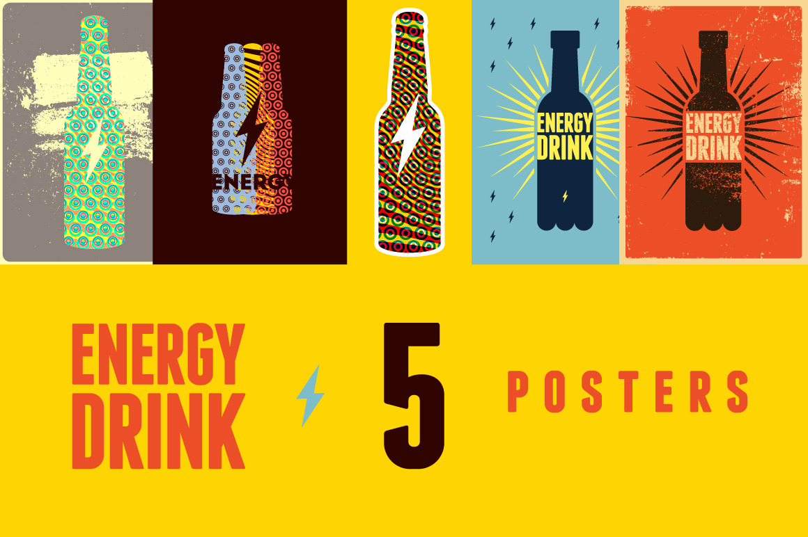 Energy Drink bottle posters., a Food Illustration by PoPaShop ...