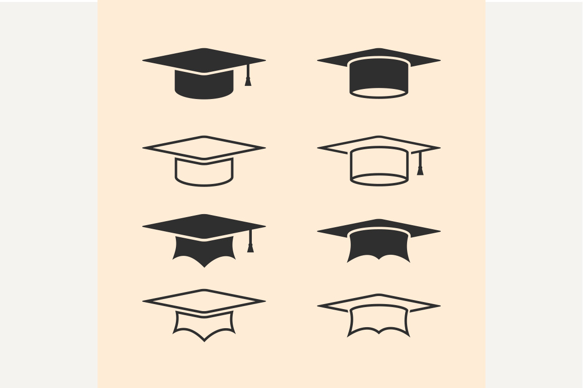 Graduation cap logos, an Icon by Shanvood