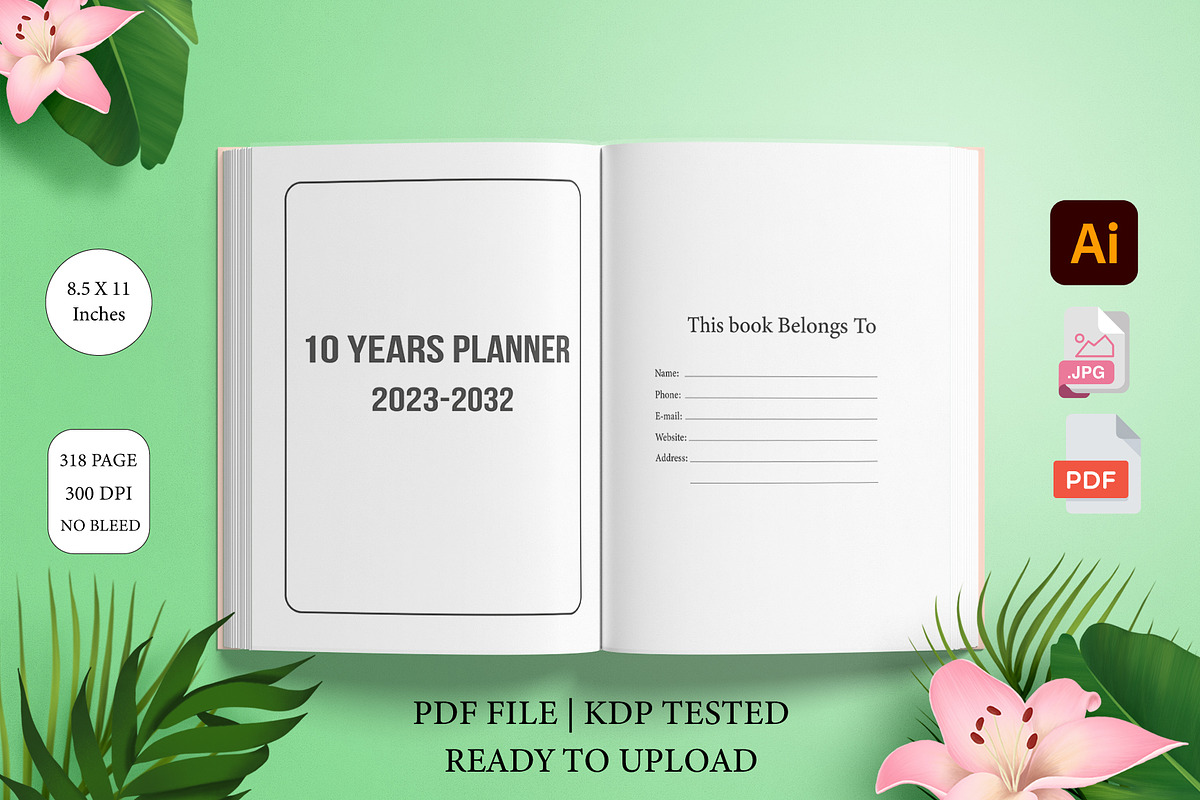 10 years planner 2023-2032 KDP